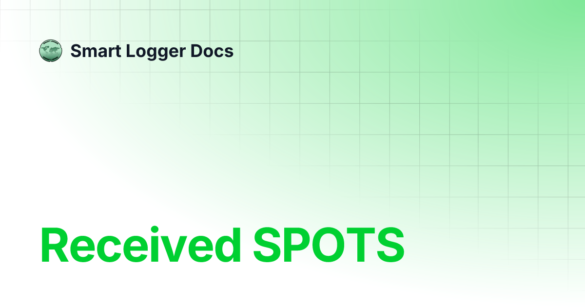 Received SPOTS | Smart Logger Docs