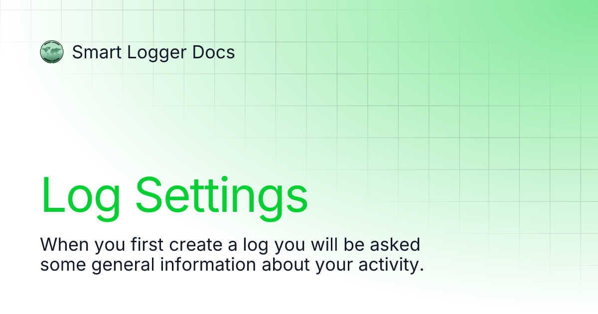 Log Settings | Smart Logger Docs